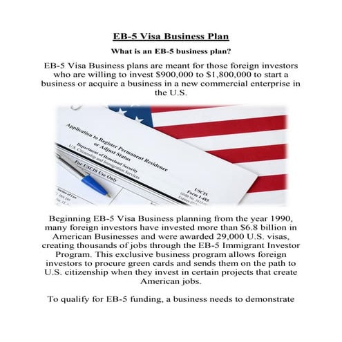 EB-5 Visa Business Plan | PDF