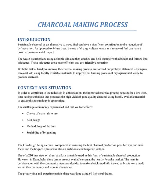 production of charcoal briquettes | PPT