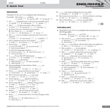 Ef level tests | PDF