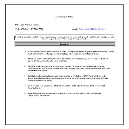 CV - Lina Rahate | DOCX