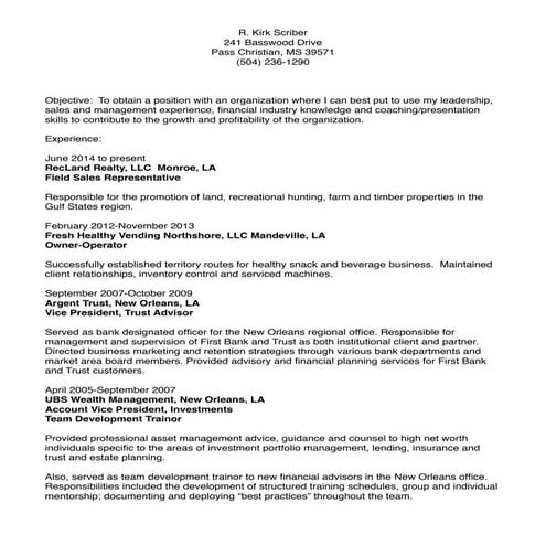 R. Kirk Scriber Resume revised | PDF