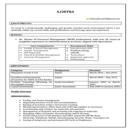 Chithra resume | DOCX
