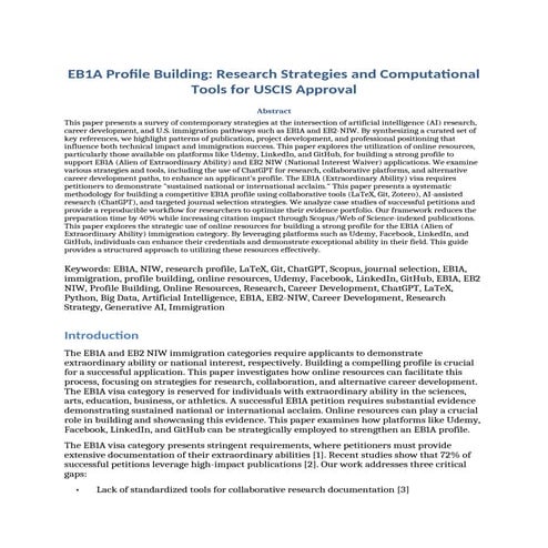 EB1A Profile Building: Research Strategies and Computational Tools for ...