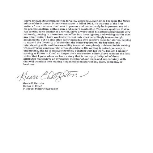 Steve LinkedIn Letter | PDF