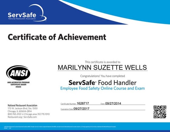 Tap Series Food Mgr certificate | PDF