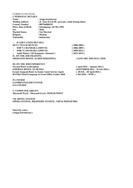 CURRICULUM VITAE julius | DOCX | Careers