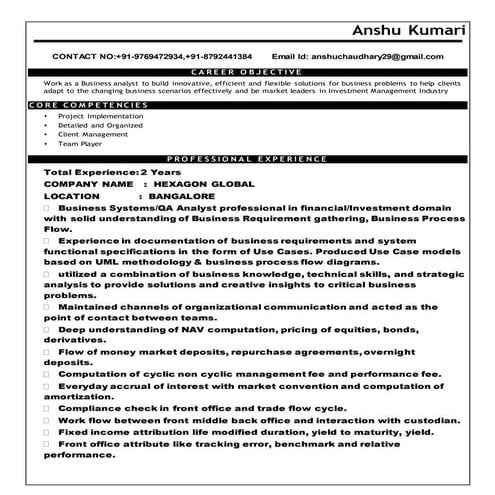 Anshu Kumari CV | DOCX