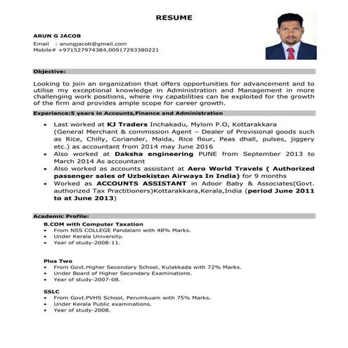 arun resume.doc(1) | PDF