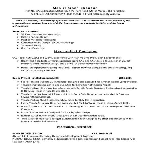 Resume Manjit Singh | PDF