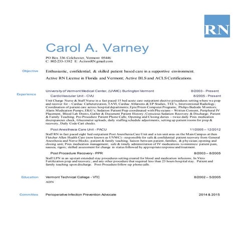 Carol Varney's 1 Resume 2015 | DOCX