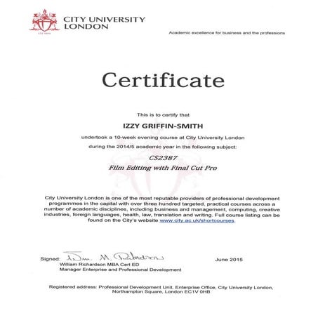 Final Cut Pro Certificate | PDF