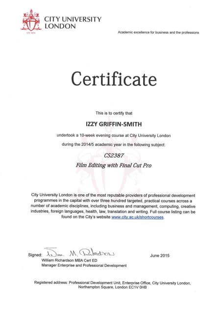 NORCAT CC CERTIFICATE | PDF