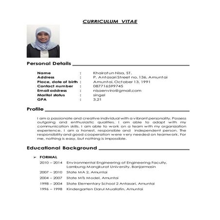 CV nisa | PDF