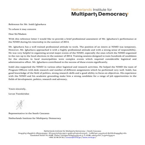 AndrewWagar-Letter of Recommendation-Research Assistant | PDF