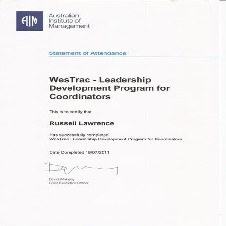 AIM Leadership WesTrac | PDF