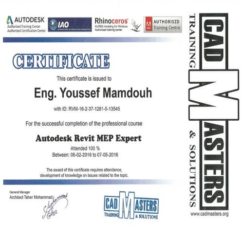 AUTOSESK REVIT MEP expert certificate-CAD MASTERS | PPT