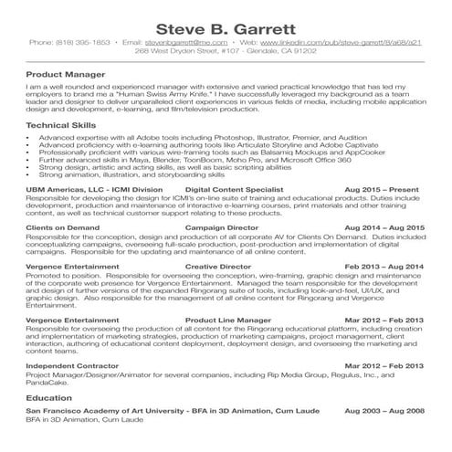 Resume2 | PDF