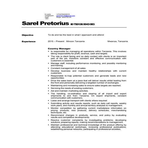 SP CV updated | PDF | Sales | Business