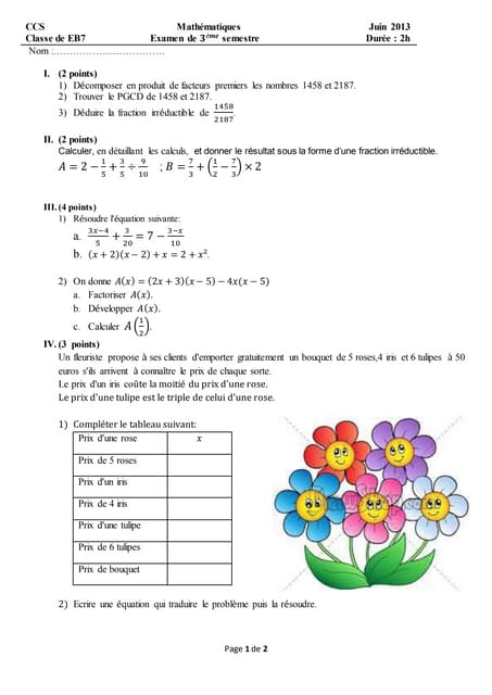 Fiche Supplementaire Maths EB6
