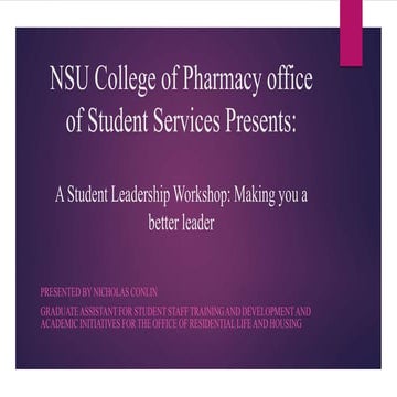 Student Leadership Workshop #1 | PPT