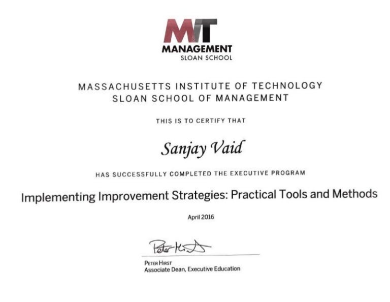 MIT Certificate