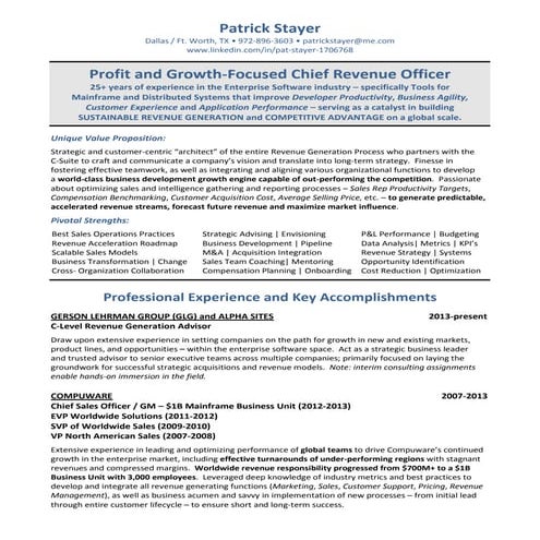 STAYER PAT - Resume | PDF