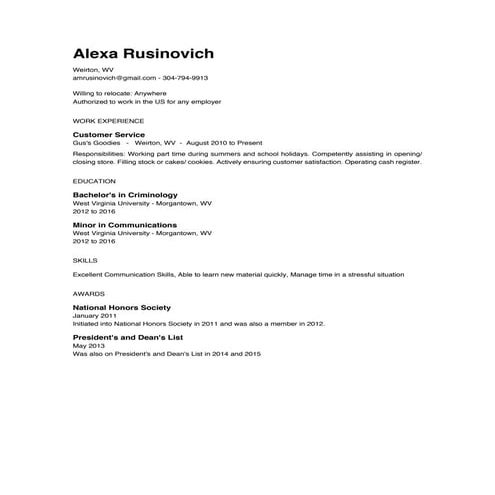 Resume Final | PDF