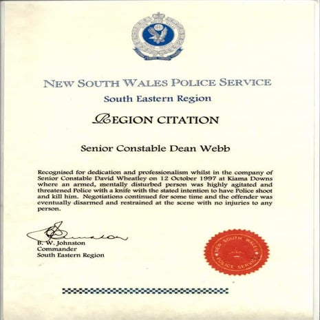 Police Region Citation | PDF