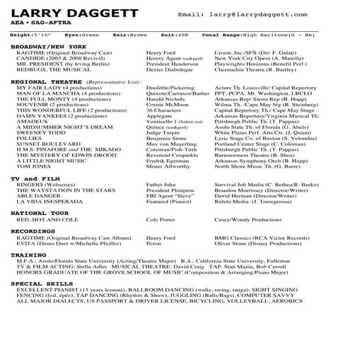 Garvey acting resume 2018 | DOC