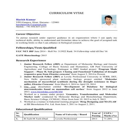 Harish Kumar, CV | PDF