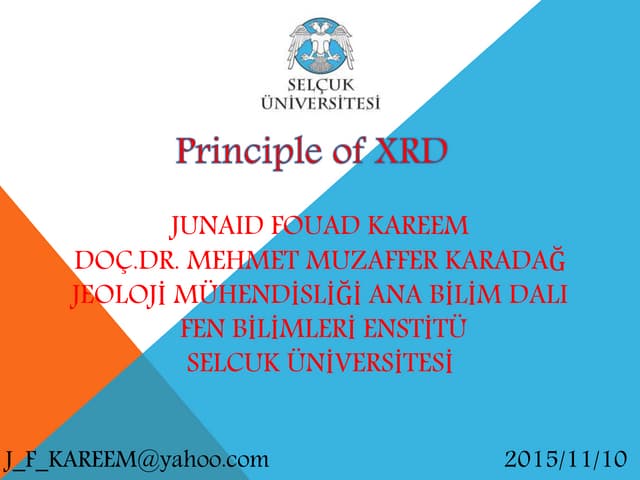 Xrd (X-ray Diffraction) presentation | PPTX