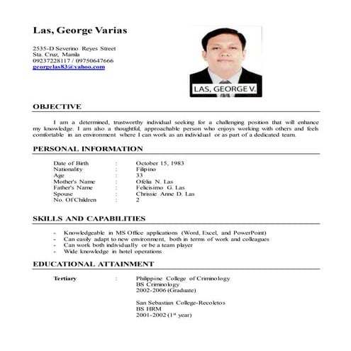 George Las Resume | DOCX