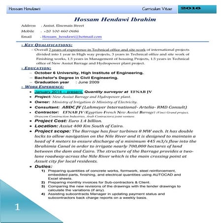 Hossam Hendawy 2016 | PDF