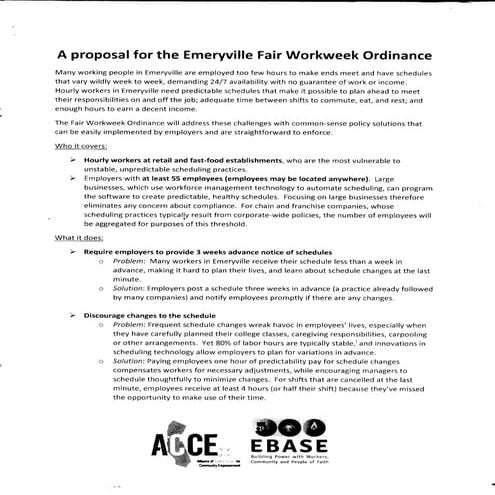 Ebase fair work week proposal | PDF