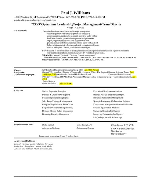 PAUL WILLIAMS Resume | PDF