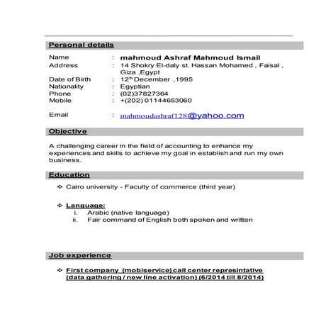 mahmoud ashraf c.v | PDF