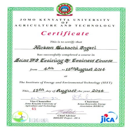 SOLAR TRAINING CERTIFICATE | PDF