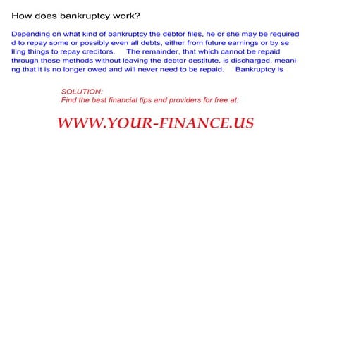 How does bankruptcy work? | PDF | Bankruptcy | Business Banking & Finance