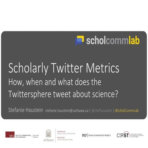 Scholarly Twitter metrics: How, when and what does the Twittersphere ...
