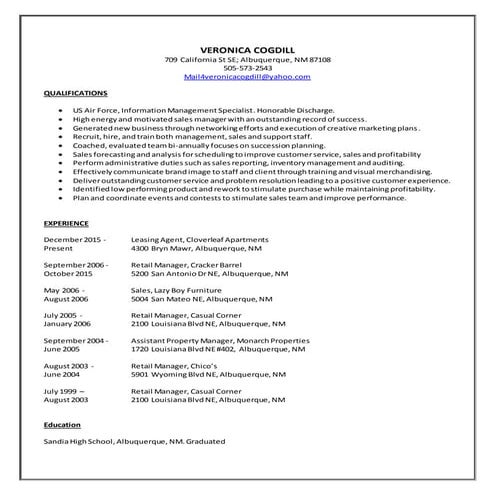 Veronica - Resume | DOCX