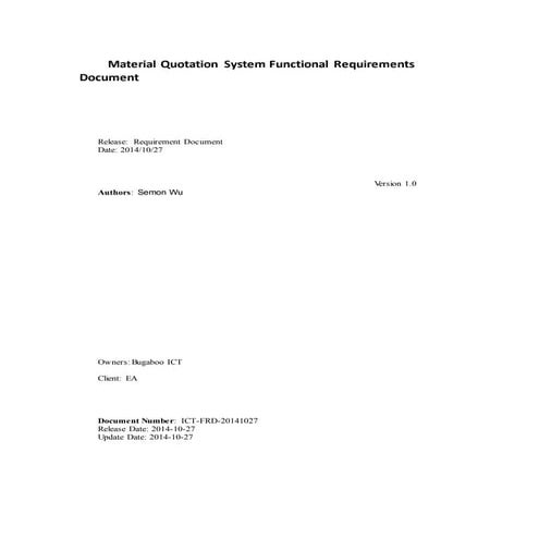 Sample Request Order Tracking Functional Requirements Document V1 | DOCX