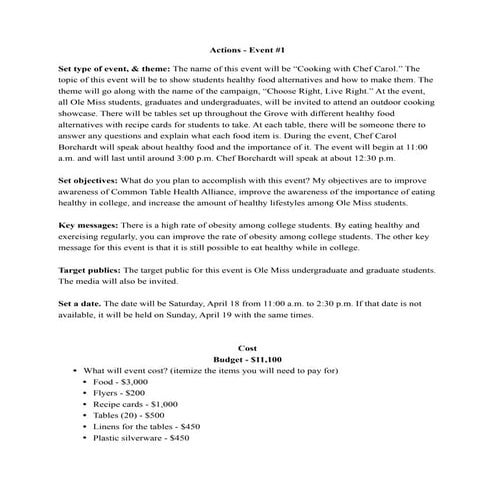 event planning #1 | PDF