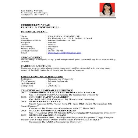 CV - EKA REZKY | PDF