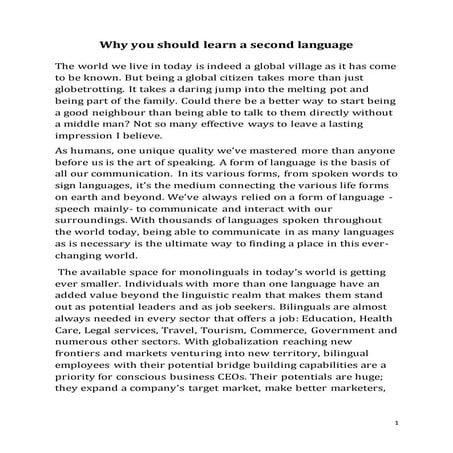 Why you might want to learn a second language | PDF