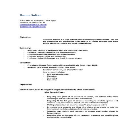 Updated CV - Usama finall | PDF