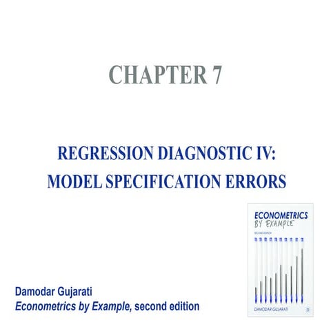 REGRESSION DIAGNOSTIC IV: MODEL SPECIFICATION ERRORS | PPT