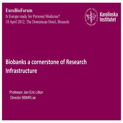 Biobanks a cornerstone of Research Infrastructure | PDF