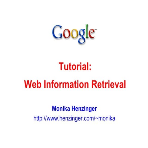 wEb infomation retrieval | PPT