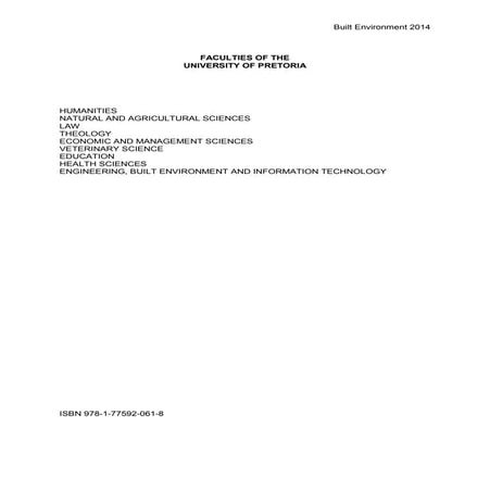 Faculty of Engineering, Built Environment and Information Technology ...