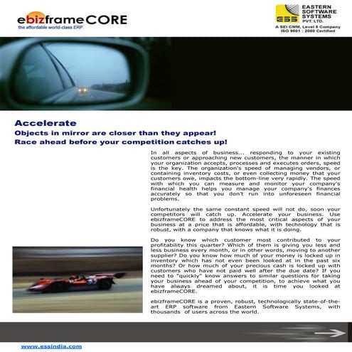 Ebizframe Core The Affordable ERP Software | PDF